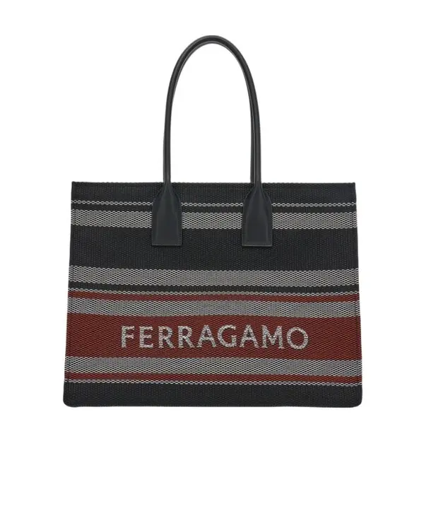 FERRAGAMO Logo Jacquard Signature Tote Bag