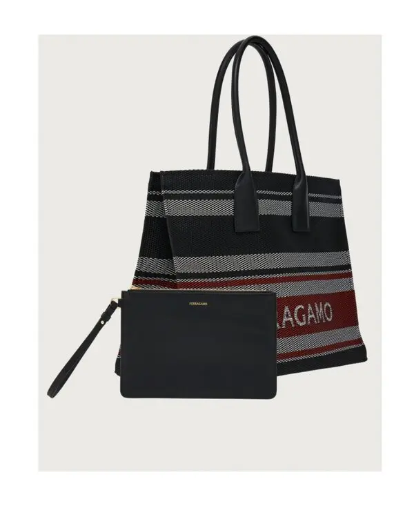 FERRAGAMO Logo Jacquard Signature Tote Bag