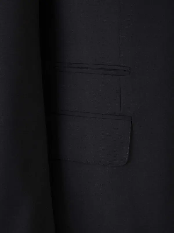 Brioni Long-sleeved Coat Belt Ring Trousers Suit - Black