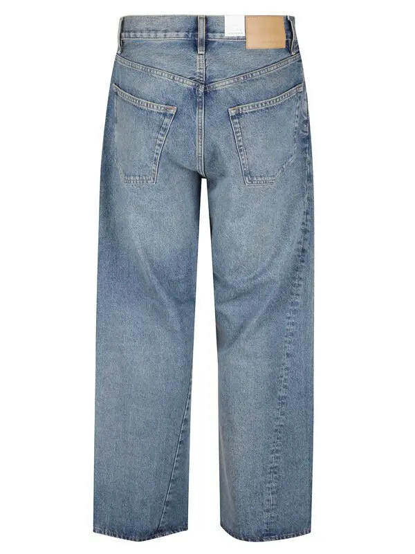 SUNFLOWER Logo Patch Wide-leg Jeans