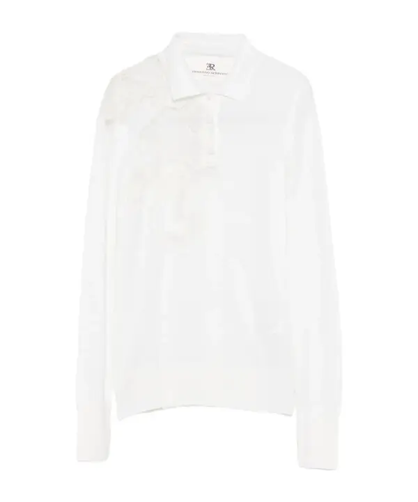 Ermanno Scervino Lace-embellished Polo Top