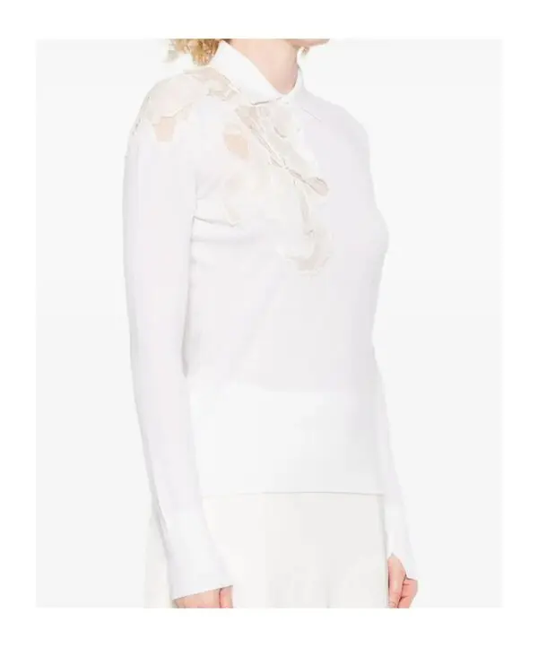 Ermanno Scervino Lace-embellished Polo Top