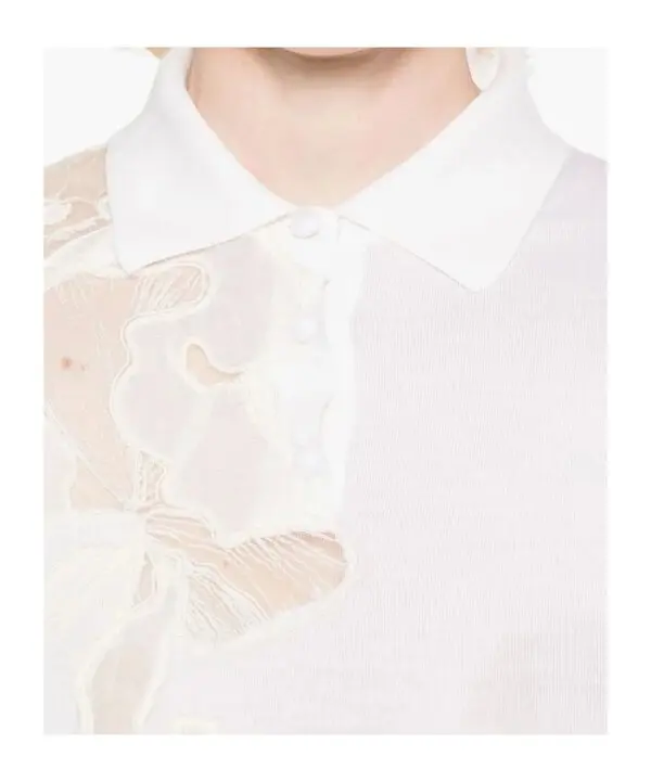 Ermanno Scervino Lace-embellished Polo Top