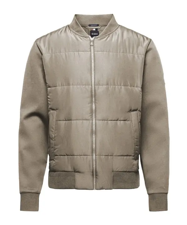 Hugo Boss Quilted Bomber Jacket - Light Brown