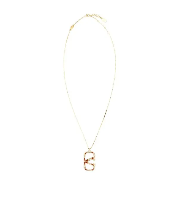 Valentino Garavani Vlogo Signature Embellished Necklace - White