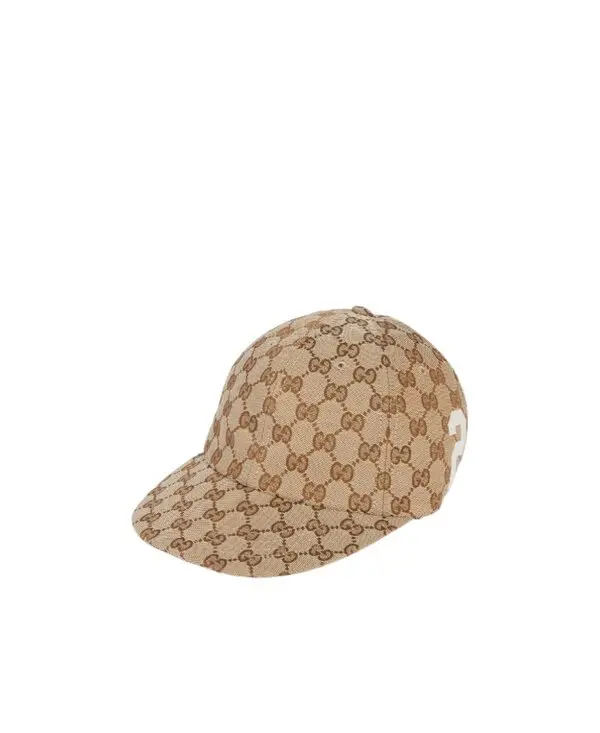 Gucci Monogrammed Baseball Cap With Number Patch - Nude