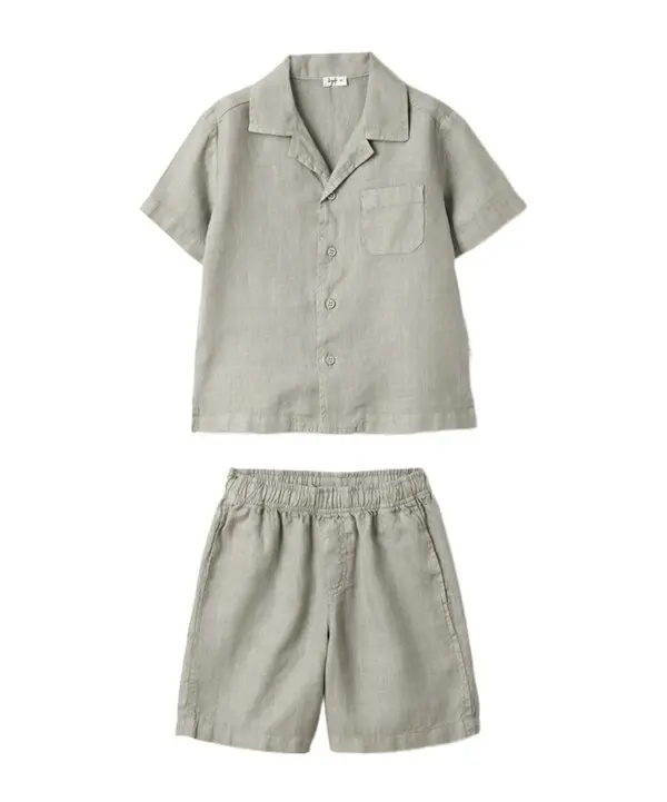 IL GUFO Short Sleeve Camp Shirt And Shorts Set