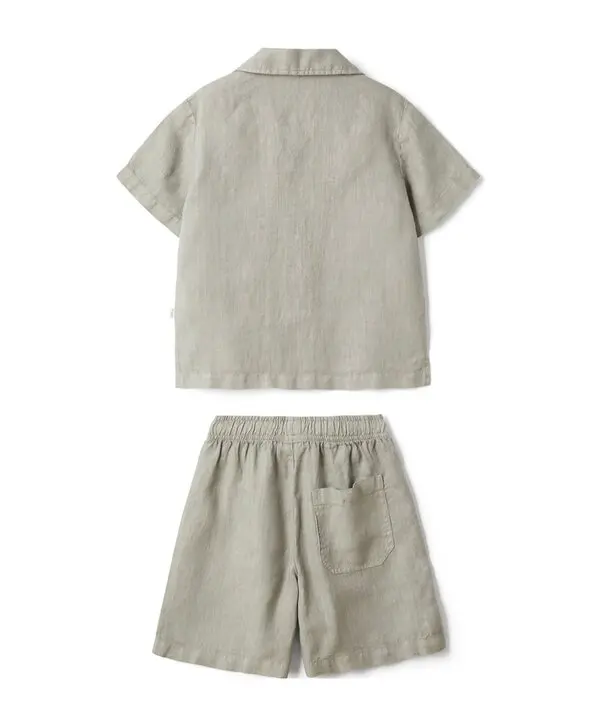 IL GUFO Short Sleeve Camp Shirt And Shorts Set