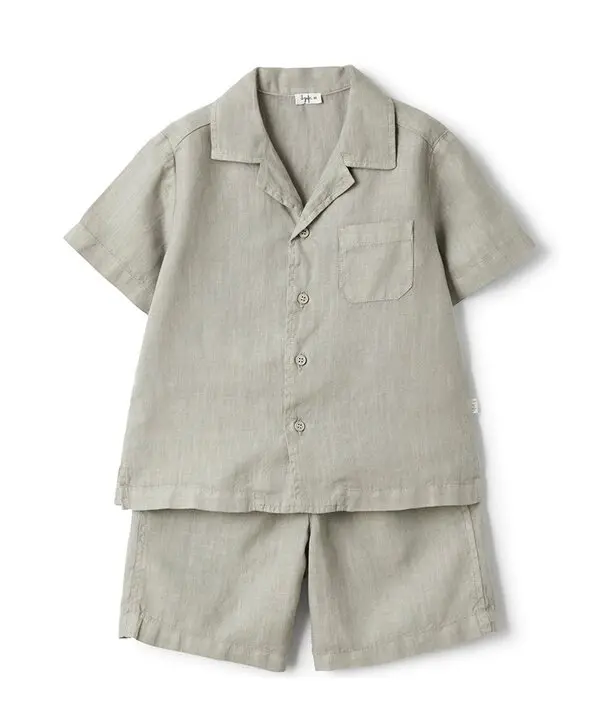 IL GUFO Short Sleeve Camp Shirt And Shorts Set
