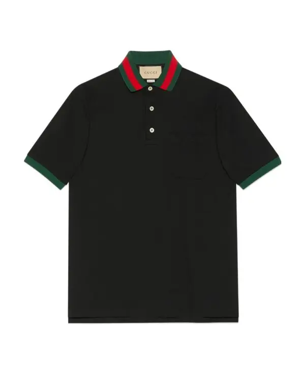 Gucci Stretch Piquet Polo Shirt - Black