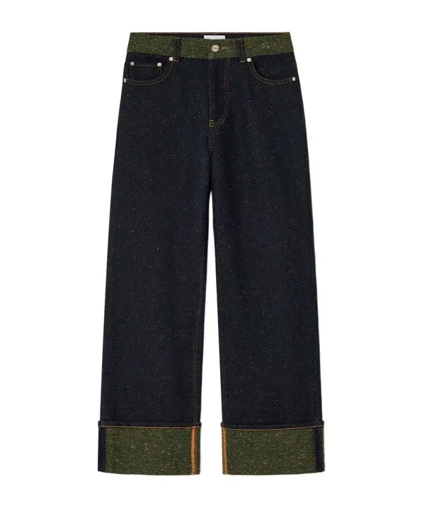 GANNI Relaxed Fit Cuffed Hem Jeans