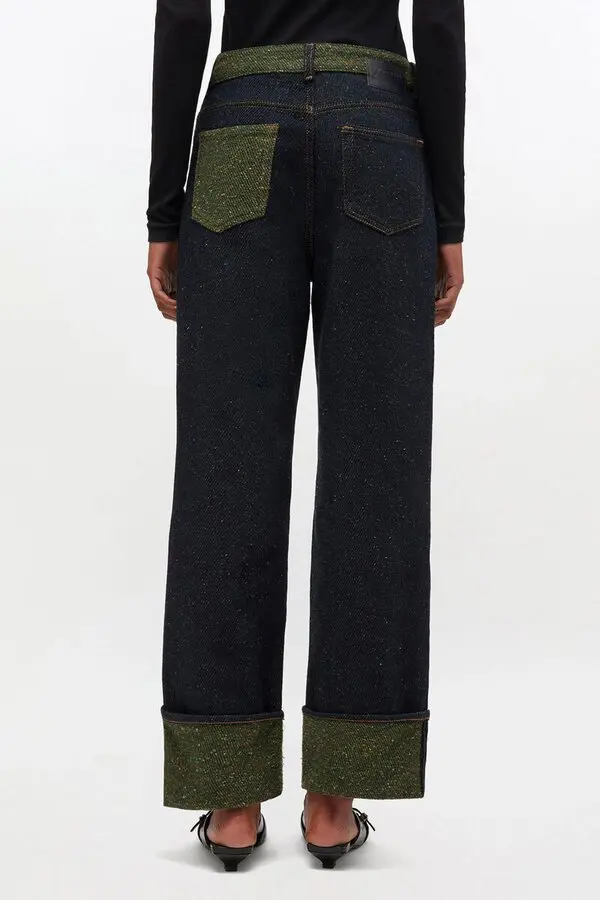 GANNI Relaxed Fit Cuffed Hem Jeans