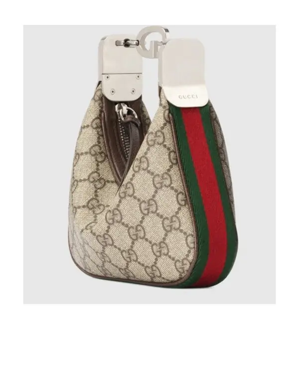 Gucci Mini Gg Supreme Attache Zipped Shoulder Bag - Nude