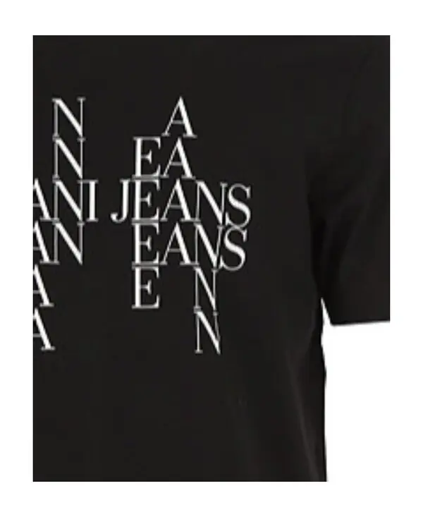 Emporio Armani Logo Printed Pattern T-shirt - Black