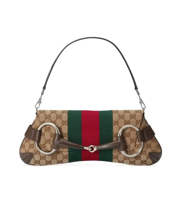 Gucci Horsebit Chain Medium Shoulder Bag - Green