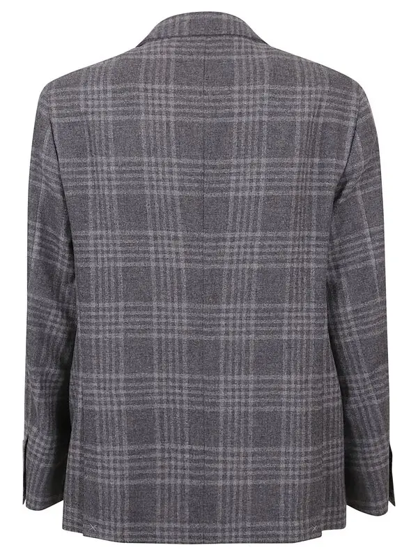 Brunello Cucinelli Single-breasted Checked Blazer - Black