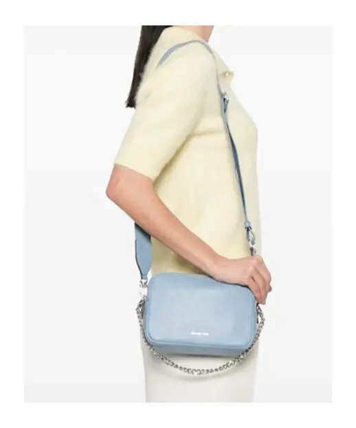 Michael Kors Bryant Medium Pebbled Camera Crossbody Bag - Blue