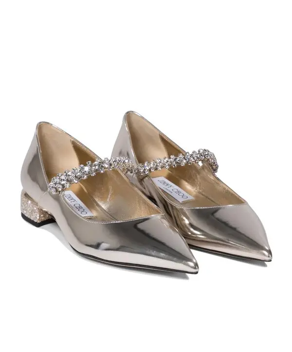 JIMMY CHOO Bing Embellished Flat Mary Jane Shoes