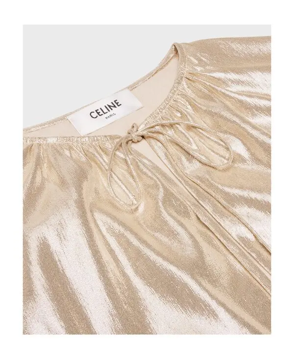 Celine Lamé Silk Sabl Cape Mini Dress