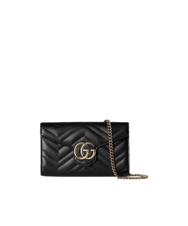Gucci Logo Plaque Quilted Clutch Bag