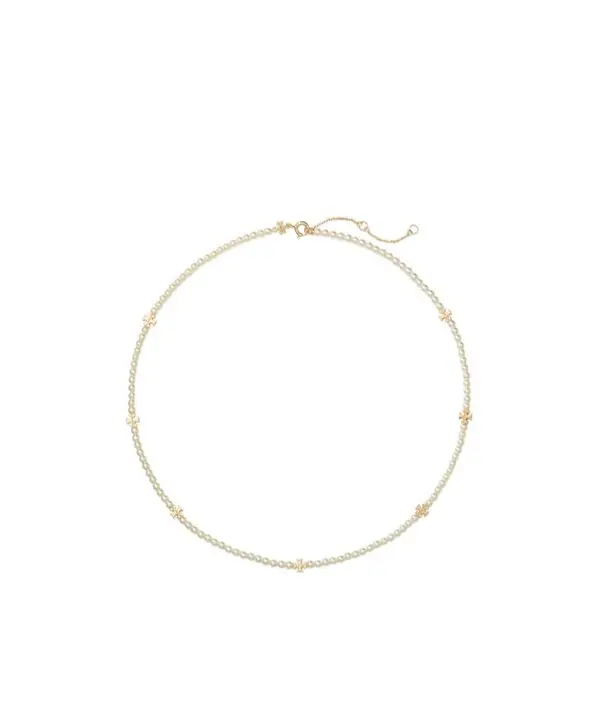 Tory Burch Kira Necklace With Glass Pearls - Tollikin/pearl