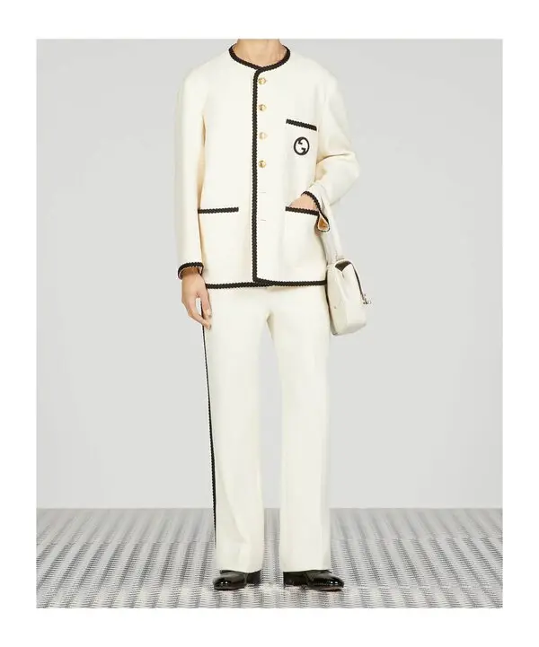 Gucci Retro Logo Patch Trousers - Nude