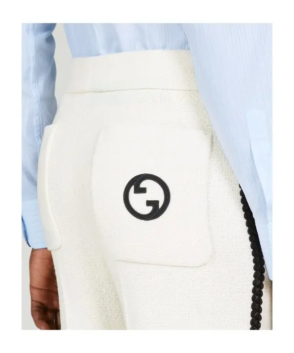 Gucci Retro Logo Patch Trousers - Nude