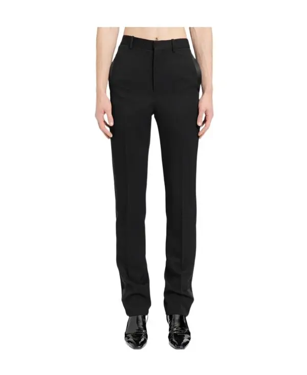 Saint Laurent Straight-leg Knitted Trousers - Black