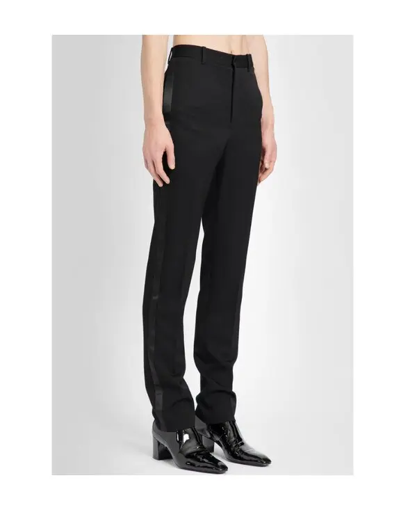 Saint Laurent Straight-leg Knitted Trousers - Black