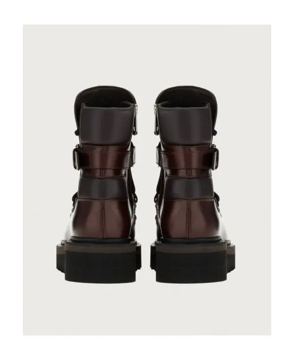 FERRAGAMO Lace-up Gancio Hiking Boots - Black