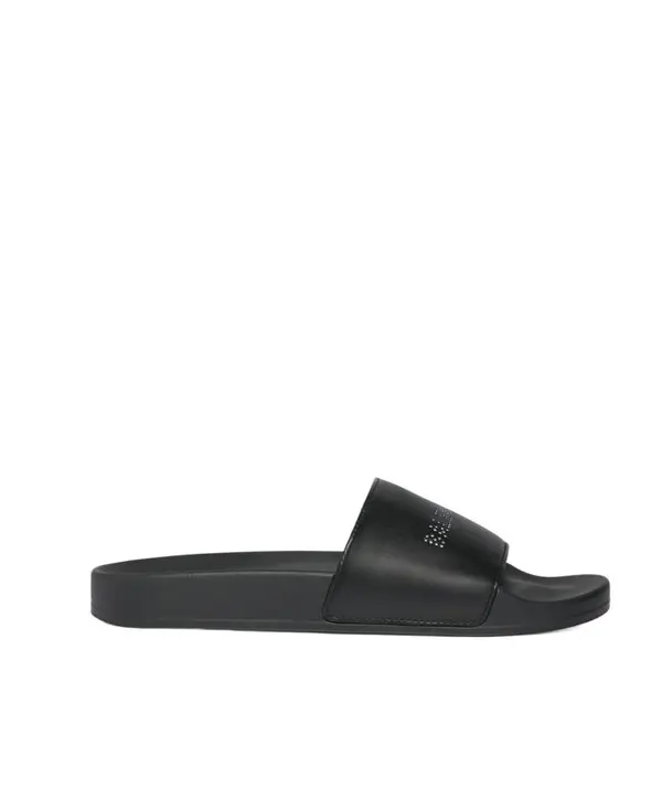 Balenciaga Embellished Pool Slides - Black