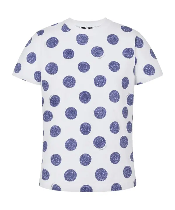 Moschino Organic Cotton Polka Dot Print T-shirt - White