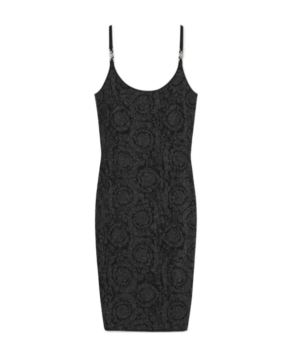 Versace Barocco Lurex Stretched Midi Dress