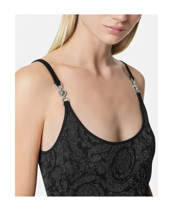 Versace Barocco Lurex Stretched Midi Dress