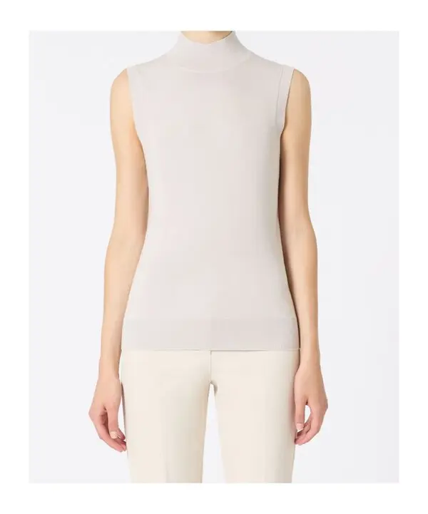 Max Mara Wool Yarn Gilet - White