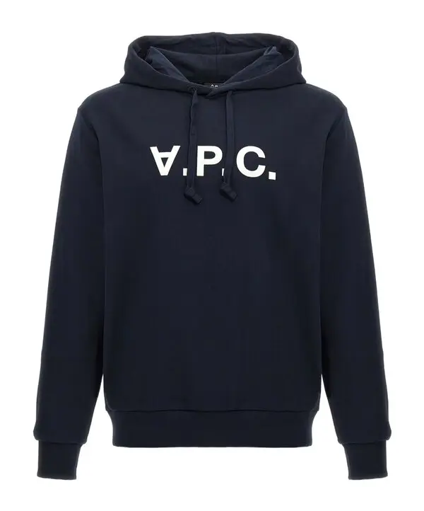 A.p.c. Logo Printed Drawstring Hoodie - Black
