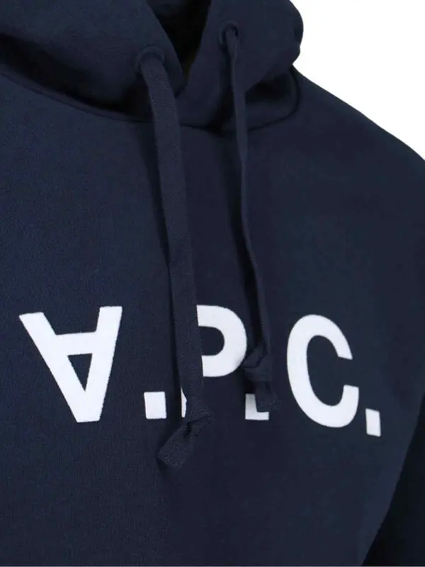 A.p.c. Logo Printed Drawstring Hoodie - Black