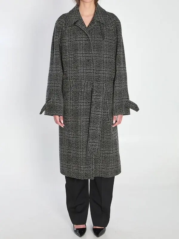 Balenciaga Checked Belted Coat