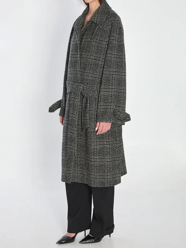 Balenciaga Checked Belted Coat