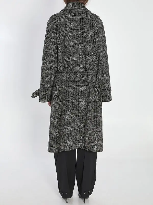 Balenciaga Checked Belted Coat