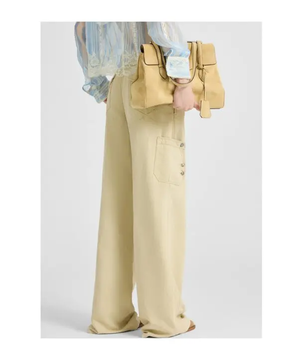 Ermanno Scervino Buttoned Wide Leg Trousers - Nude