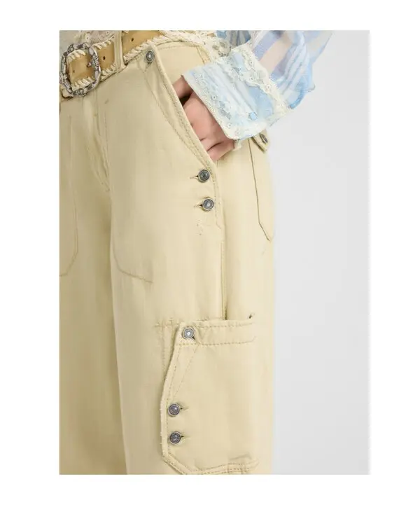 Ermanno Scervino Buttoned Wide Leg Trousers - Nude