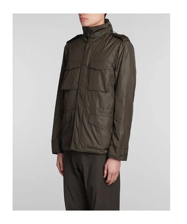 Aspesi Minifield Logo Patch Hooded Jacket - Black