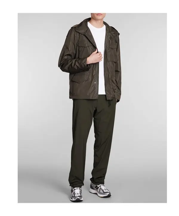 Aspesi Minifield Logo Patch Hooded Jacket - Black