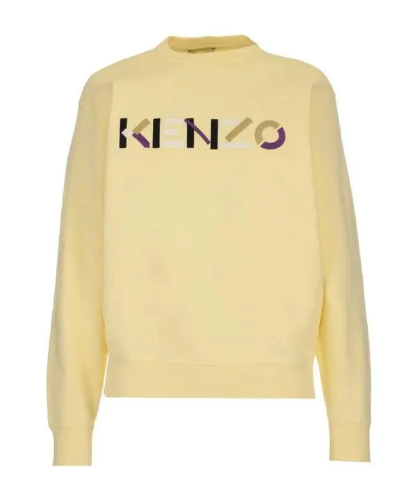 Kenzo Logo Print Crewneck Sweatshirt - Nude