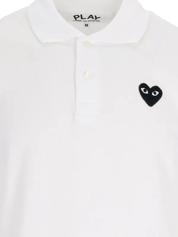 Play Comme Des Garcon Short-sleeved Polo Shirt - White