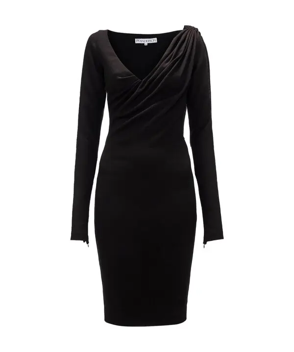 J.W.ANDERSON Jw Anderson V-neck Ruched Midi Dress