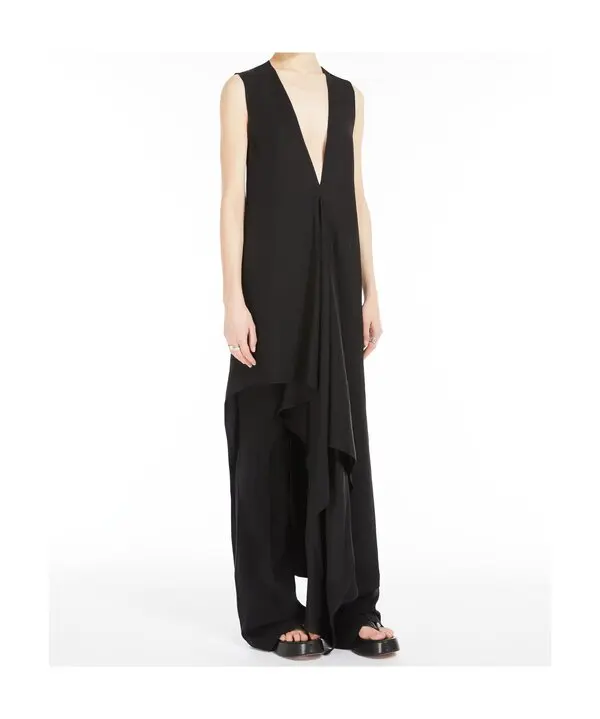 Sportmax Asymmetrical V-neck Maxi Dress