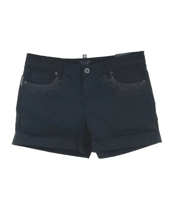 Emporio Armani Embellished Denim Shorts - Black