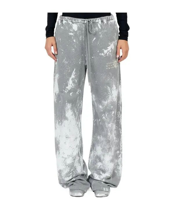 MAISON MARGIELA Drawstring Painted Trousers - Gray
